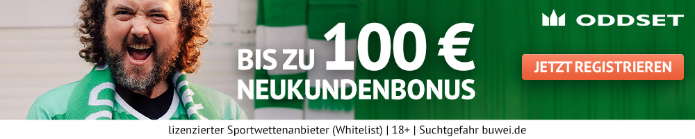 ODDSET Bonus 2024 - 100% Sportwetten Bonus bis 100€